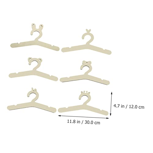 Cabilock 18 Pcs Small Wooden Hanger Mini Clothes Rack Hangers for Clothes Bulk Toys Baby Hanger Wardrobe Hangers Miniature Clothes Hangers Child Clothes Household Mini Toys