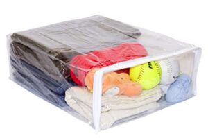 clear vinyl zippered storage bags 15 x 18 x 6 inch 5-pack