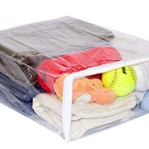 Clear Vinyl Zippered Storage Bags 15 x 18 x 6 Inch 5-Pack