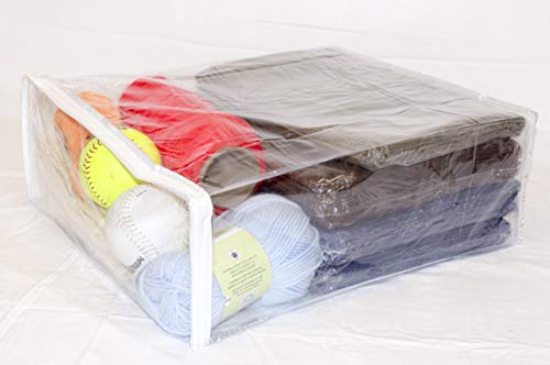 Clear Vinyl Zippered Storage Bags 15 x 18 x 6 Inch 5-Pack