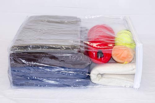 Clear Vinyl Zippered Storage Bags 15 x 18 x 6 Inch 5-Pack