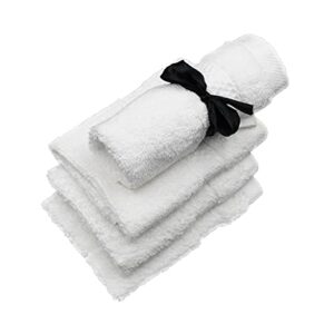 Leather & Looms Cotton Soft washcloths, 12 Pack Bathroom face Towel 12"x12", Soft Feel, Extra-Absorbent & Quick Drying (White)