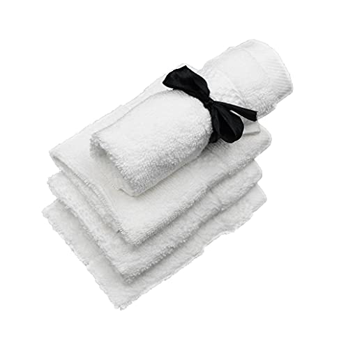 Leather & Looms Cotton Soft washcloths, 12 Pack Bathroom face Towel 12"x12", Soft Feel, Extra-Absorbent & Quick Drying (White)