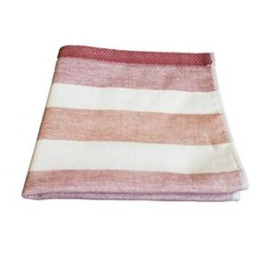 IPPINKA Senshu Japanese Towel, Ultra Soft, Quick-Drying, Two-Tone Stripes, Red (Wash/Face Towel)