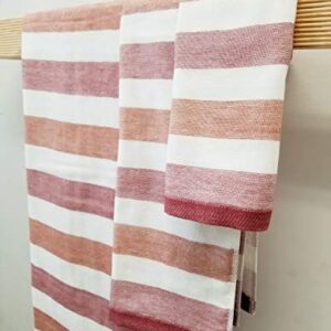 IPPINKA Senshu Japanese Towel, Ultra Soft, Quick-Drying, Two-Tone Stripes, Red (Wash/Face Towel)