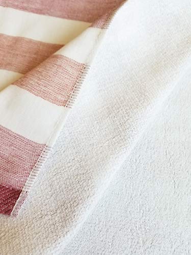 IPPINKA Senshu Japanese Towel, Ultra Soft, Quick-Drying, Two-Tone Stripes, Red (Wash/Face Towel)