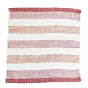 IPPINKA Senshu Japanese Towel, Ultra Soft, Quick-Drying, Two-Tone Stripes, Red (Wash/Face Towel)