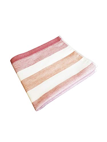 IPPINKA Senshu Japanese Towel, Ultra Soft, Quick-Drying, Two-Tone Stripes, Red (Wash/Face Towel)