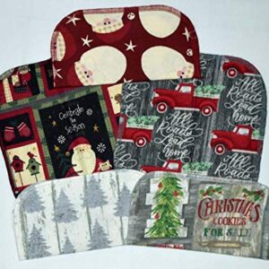 2 Ply Printed Flannel Little Wipes 8x8 Inches Set of 5 Primitive Christmas