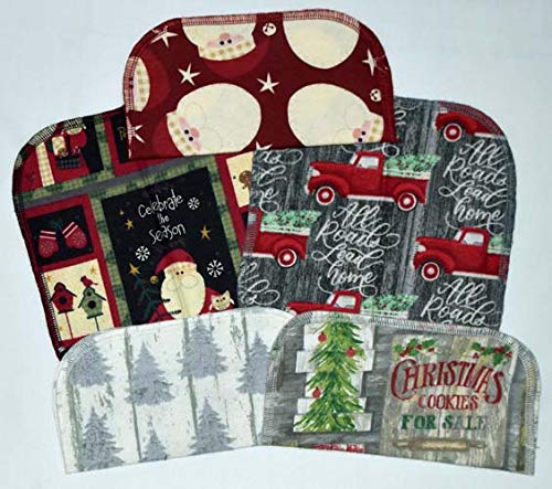 2 Ply Printed Flannel Little Wipes 8x8 Inches Set of 5 Primitive Christmas