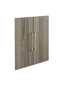 closetmaid suitesymphony wood closet door set pair, add on accessory, modern style for storage, clothes, for 25 in. units, natural gray/satin nickel, inch