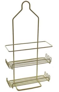 ybm home hanging shower caddy with 2-tier shelves and hooks for shampoo, conditioner, and soap, towels, razors and more - 1, beige