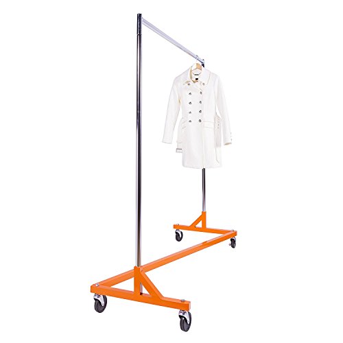 Only Hangers Commercial Grade Rolling Z Rack with Nesting Orange Base