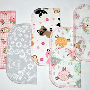 1 Ply Springtime Cuddles Flannel Washable Kids Lunchbox Napkins 8x8 inches 5 Pack - Little Wipes (R) Flannel