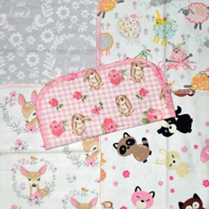 1 Ply Springtime Cuddles Flannel Washable Kids Lunchbox Napkins 8x8 inches 5 Pack - Little Wipes (R) Flannel