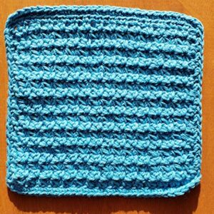 Handmade crochet washcloths, dishcloths,100% cotton set of 3 (Hot blue, purple and beach ball blue colors) * thick and dense*