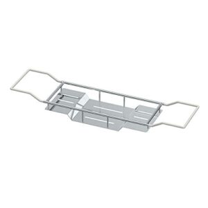 gatco 1418c modern bathtub caddy, chrome, 28-37 inch