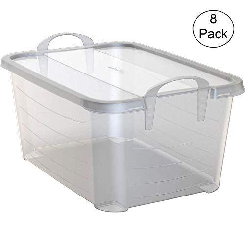 Life Story Clear Stackable Closet Organization & Storage Box, 55 Quart (8 Pack)