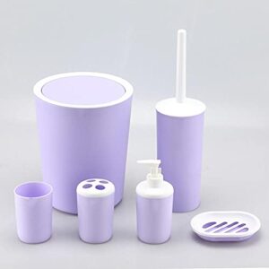 bawaqaf bathroom set,bathroom decor sets accessories,6 pcs lavender bathroom accessories set,bathroom accessory set,bathroom accessories set with trash can