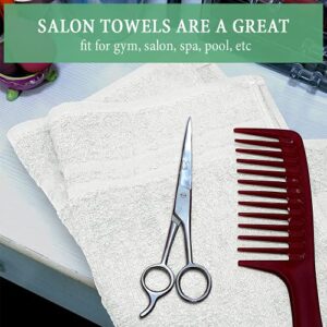 TOALLA 100% Cotton Salon Towel Set of 24|400 GSM|Soft Hand Towel|Bulk Hand Towel|Cotton Salon Towel|Ideal for Spa Gym Bathroom Hotel|Absorbent||Not Bleach Proof|Quick Dry|Hand Towel 16 x 27 in|White