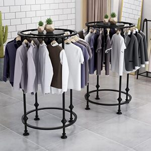 QQXX Freestanding Metal Clothes Rack,Modern Round Clothing Rack,Heavy-Duty Garment Rack with Top Shelf,Cloth Display Rack Hanger for Clothes Store Bedroom Multi-Purpose Hanging Rod Shelf