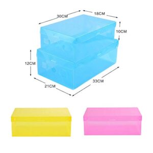 farawamu Shoes Box, Transparent Dust-Proof Stackable Drawer Shoes Storage Box Container Organizer Pink