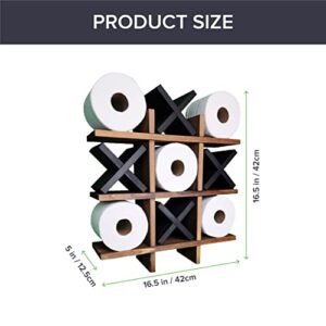 Tic Tac Toe Toilet Paper Holder (Brown with Black X's)