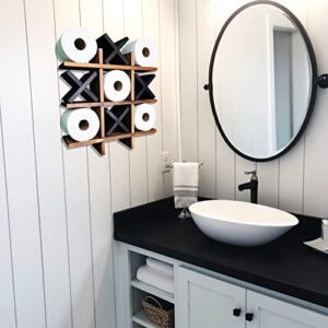 Tic Tac Toe Toilet Paper Holder (Brown with Black X's)