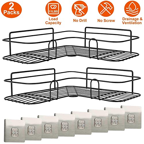 2Pcs Shower Shelf Bathroom Corner Anti-Rust Storage Holder Organizer Rack Shower Bathroom organizer Shelves Shelf Shower shelf Shower organizer Bathroom shelves Shower rack