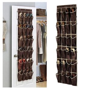 zpc shoe hanger shoe organizer over the door 24 large pockets with 2 metal hooks for men's sports shoes, women's high heels