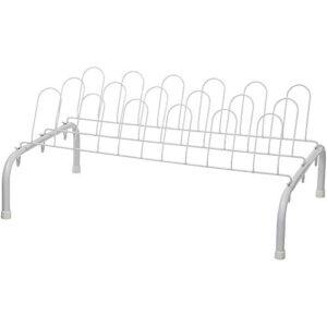 ClosetMaid 1039 Heavy Duty Lightweight 9 Pair Freestanding Wire Shoe Rack Organizer for Closet, Hallway, or Entryway, White (2 Pack)