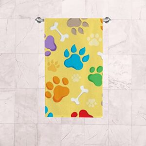 Hand Bath Towels 2 Pack Cartoon Funny Paws Absorbent Face Fingertip Towels for Bathroom Kitchen Gym Spa Soft Hair Drying Cloth Quick Dry, 30 x 15 Inch