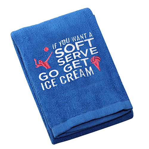 LEVLO Embroidered Volleyball Towels If You Wanted A Soft Serve You Should Have Gone for Ice Cream Towels Volleyball Sport Lovers Gifts (If You Wanted A Soft Serve)