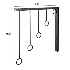 KERNORV Wall Clothing Rack, Wall Garment Racks 5 Rings Hanging Clothing Garment Rack (Set of 3, Black)