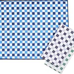 MIKURA Double Gauze Tenugui, Japanese Towel, Ichimatsu (Blue)