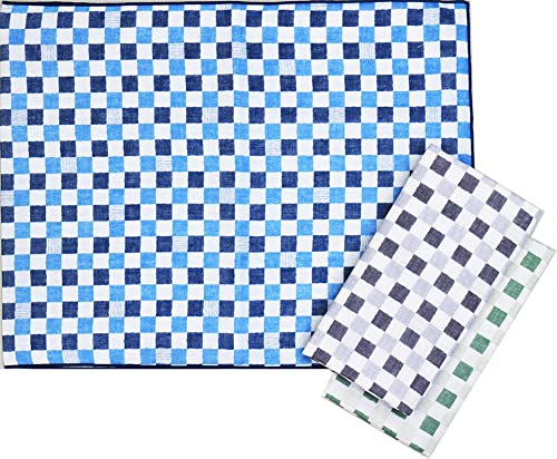 MIKURA Double Gauze Tenugui, Japanese Towel, Ichimatsu (Blue)