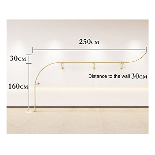 Household items Retail Clothing Display racks for Boutique store Gold Closet Rod clothes racks, modern industrial pipe wall-mounted Garment rack shelves, home cloakroom organizer storage shelf, 250cm