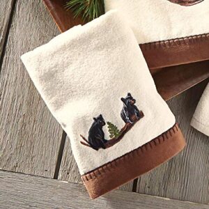 black bear family hand towel