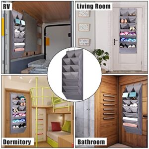 4 Pcs Hanging Over The Door Shoe Organizer with Deep Pockets for 12 Pairs of Shoes, 6 Layers Hanging Shoe Rack Shoe Storage Rack Organizer for Closet