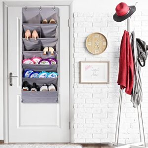 4 Pcs Hanging Over The Door Shoe Organizer with Deep Pockets for 12 Pairs of Shoes, 6 Layers Hanging Shoe Rack Shoe Storage Rack Organizer for Closet