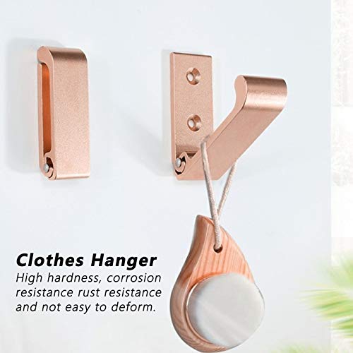 Yosoo 2 Sets Rose Gold Coat Hook, Aluminum Alloy Foldable Adhesive WallMounted Wardrobe Clothes Hanger for Home