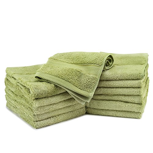 Cozy Homery Egyptian Cotton Wash Cloths for Bathroom | 13x13’’ Ultra Soft Face - Body Washcloths for Kids & Adults | 650 GSM Hotel Spa Quality Wash Cloth Towel Set | 12-Pack