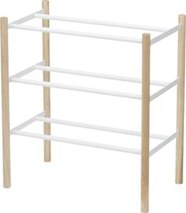 yamazaki home plain expandable 3-tierd shoe rack white,