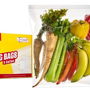 [Pack of 50] Extra Large Bags, Clear Plastic 5 Gallon Bags Reclosable Clear Plastic Zip Bags Resealable Strong Sturdy Food Safe For Organizing, Travel, Shipping, Packaging, Storage, Marinating, Brining Large Turkey Roasts, Meat, Fish, Moving, Organization