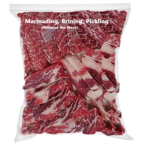 [Pack of 50] Extra Large Bags, Clear Plastic 5 Gallon Bags Reclosable Clear Plastic Zip Bags Resealable Strong Sturdy Food Safe For Organizing, Travel, Shipping, Packaging, Storage, Marinating, Brining Large Turkey Roasts, Meat, Fish, Moving, Organization