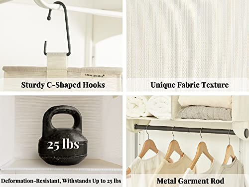 StorageWorks 4 Section Hanging Closet Organizer with Garment Rod, Storage Box with Handles