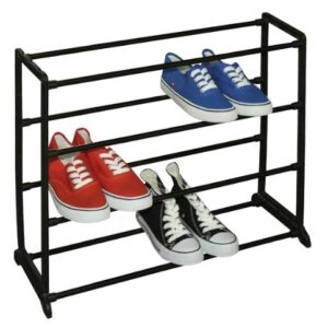 Home Basics, Black Easy Assemble Space-Saving 12 Pair Shoe Tower Multi-Purpose Storage Rack