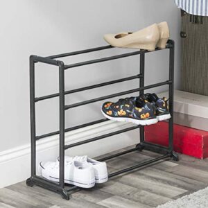 Home Basics, Black Easy Assemble Space-Saving 12 Pair Shoe Tower Multi-Purpose Storage Rack