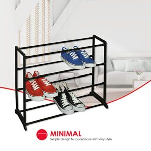 Home Basics, Black Easy Assemble Space-Saving 12 Pair Shoe Tower Multi-Purpose Storage Rack