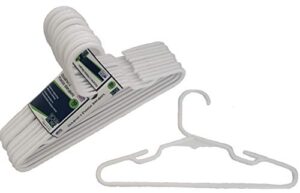 your zone children's plastic hangers 10 pack, white, childrens